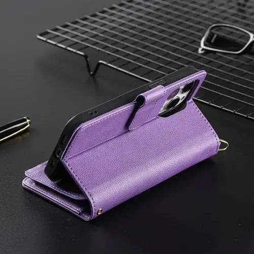PU Leather Phone Case Multi-functional Phone Bag With Multi-Card Slots ...