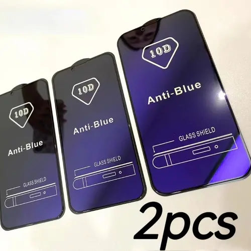 2Pcs Anti Blue Light Tempered Glass Screen Protector For IPhone 11 12