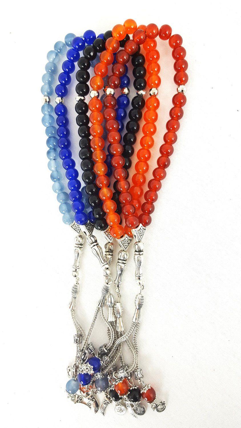 Islamic Salah 8mm Gemstone Prayer Beads 33 Misbaha Tasbih Sibha Masbah